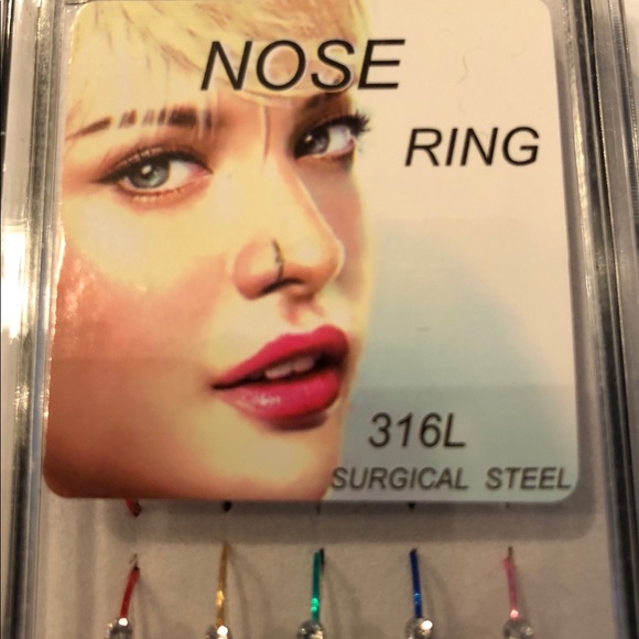 Jewelry | Pack Of 5 Surgical Steel Nose Rings Multicolor | Poshmark